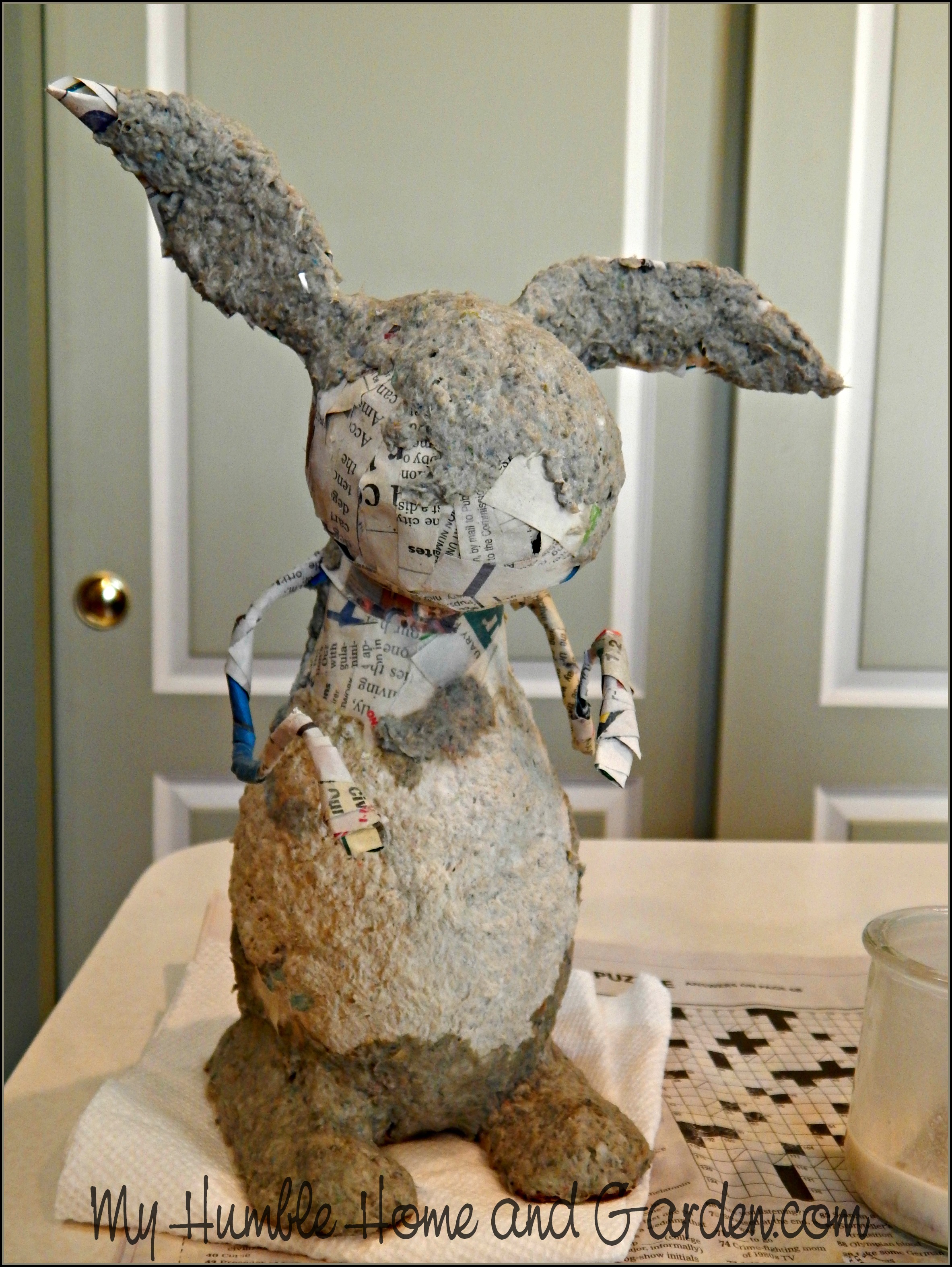 How To Make An Adorable Papier Mâché Bunny - My Humble Home and Garden