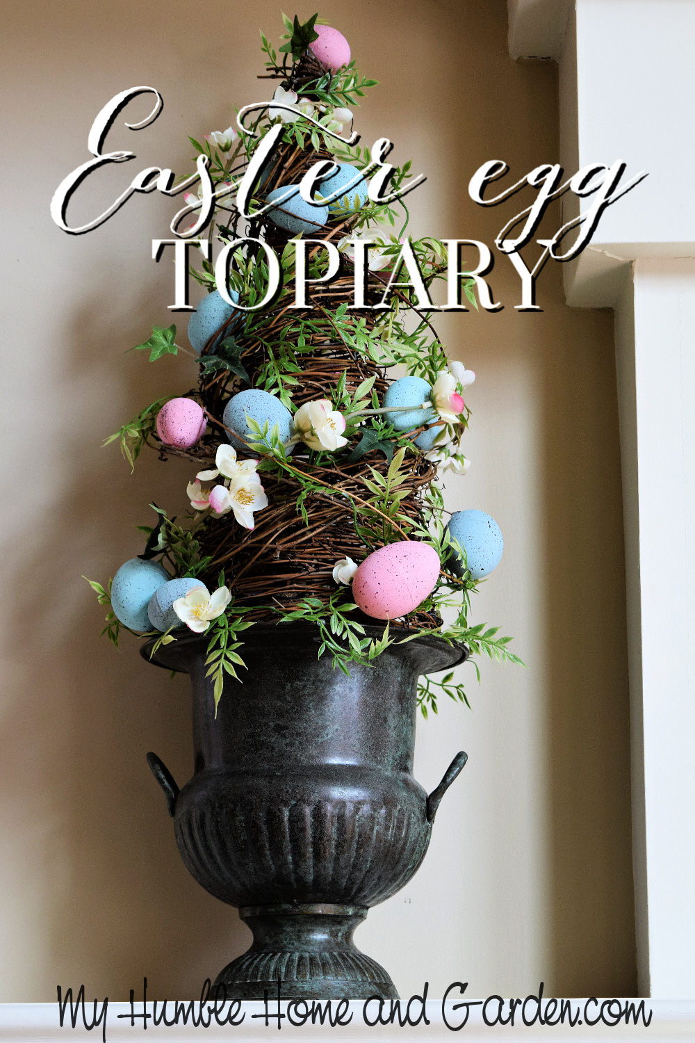 How To Make A Cheap Painted Easter Egg Topiary My Humble Home And Garden