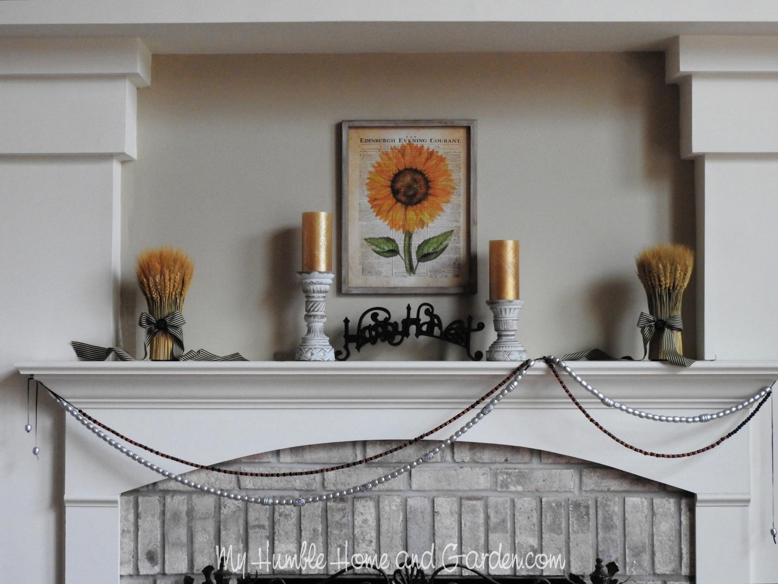 You'll Love This Simple Fall Mantel Decor with Sunflowers - My Humble ...