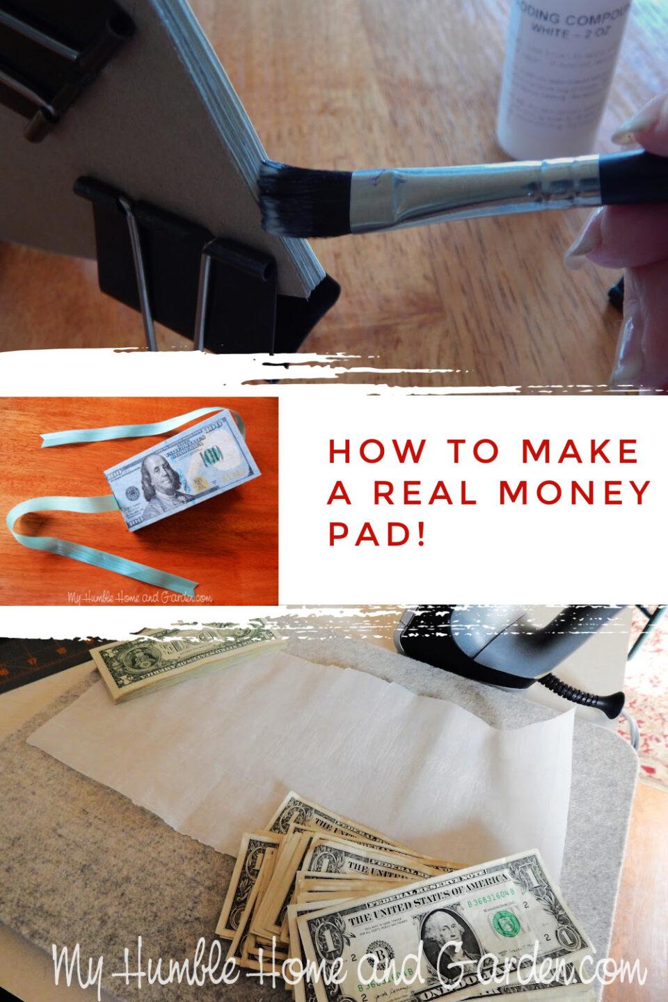 How to Make a Real Money Notepad - Money Gift Ideas - My Humble Home ...