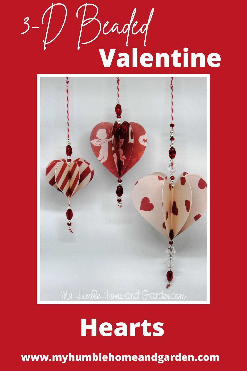 How to Make 3-D Beaded Valentine Hearts - My Humble Home and Garden