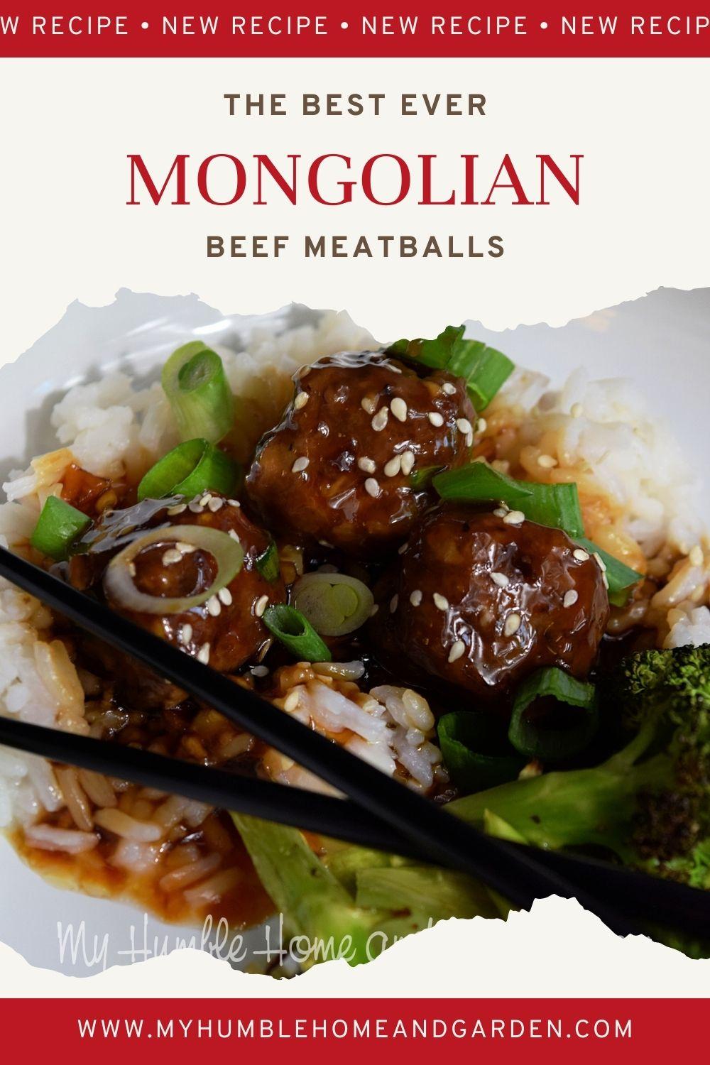 Easy to Make Mongolian Beef Meatballs with Rice - My Humble Home and Garden