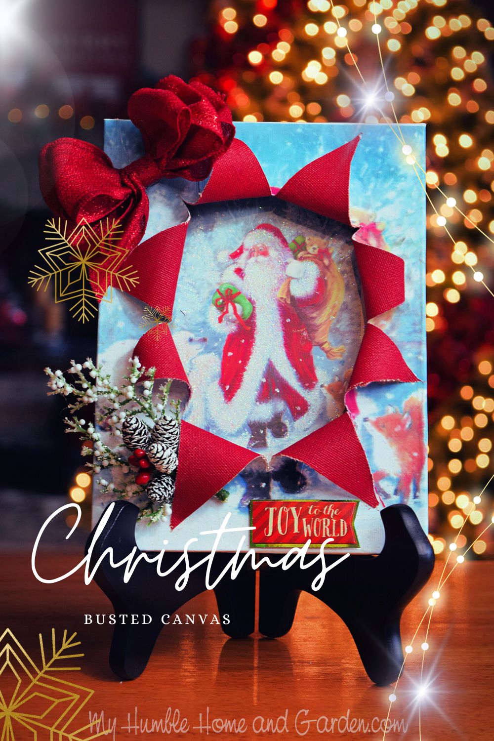 How to Make a Christmas Busted Canvas Easily - My Humble Home and Garden
